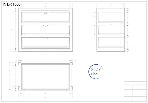 Drawers LI 1000 Set of 3 Internal drawers for a 1000 larder – The ...