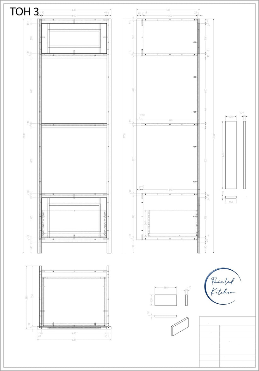 Tall Oven Housing TOH 3 - with two apertures for 600mm ovens – The ...
