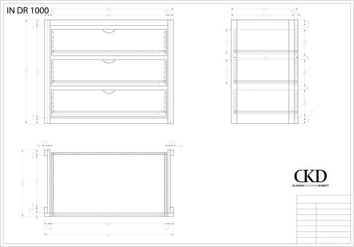 Drawers LI 1000 Set of 3 Internal drawers for a 1000 larder – The ...